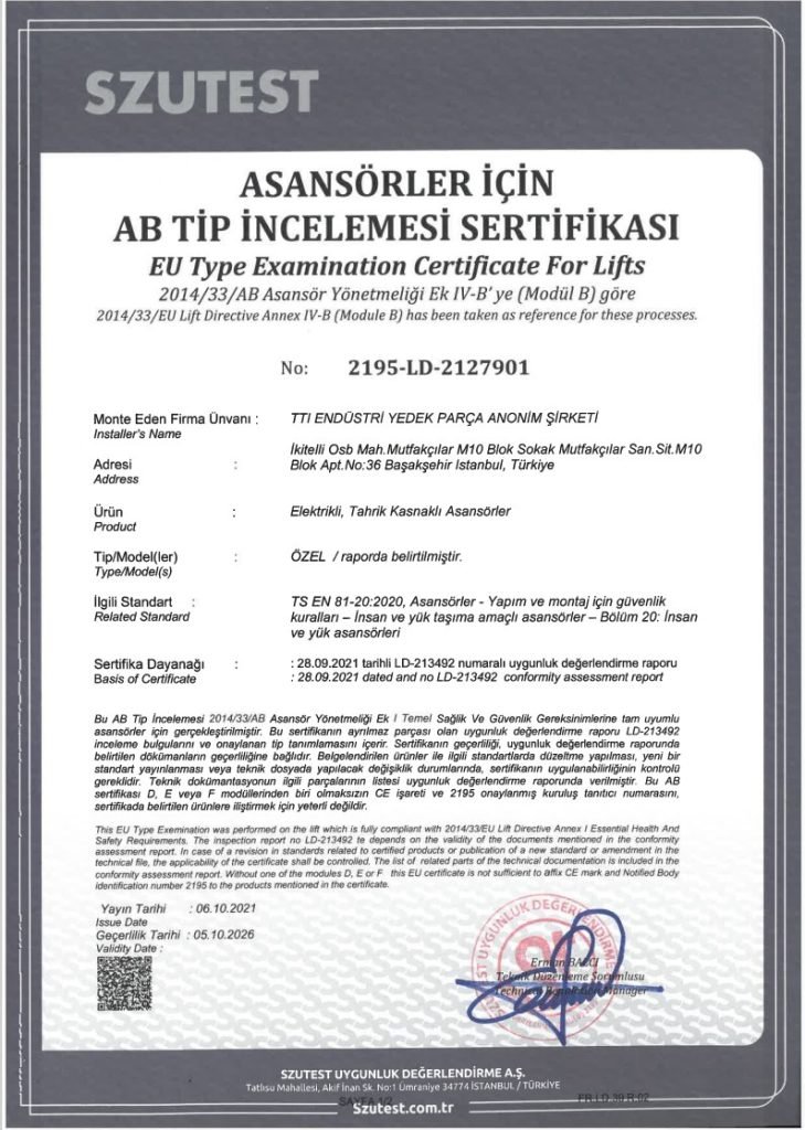 TTI Group - certificates